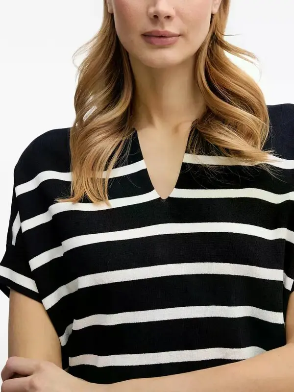 Joseph Ribkoff Striped V-neck T-shirt