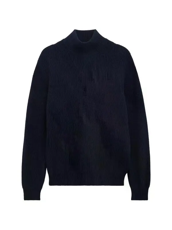 Pringle Of Scotland Turtleneck Ribbed Sweater - Blue