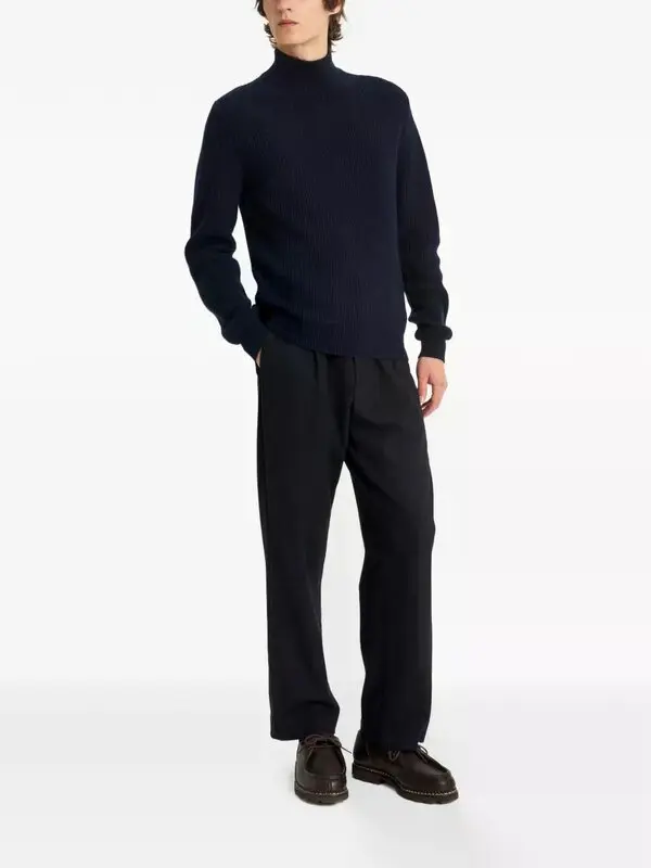 Pringle Of Scotland Turtleneck Ribbed Sweater - Blue