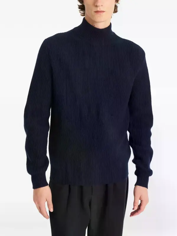 Pringle Of Scotland Turtleneck Ribbed Sweater - Blue