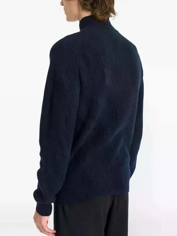 Pringle Of Scotland Turtleneck Ribbed Sweater - Blue