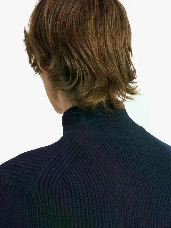 Pringle Of Scotland Turtleneck Ribbed Sweater - Blue