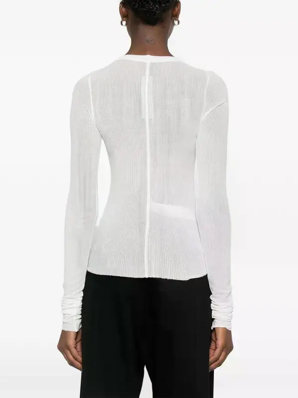 Rick Owens Long-sleeve Ribbed Top - White