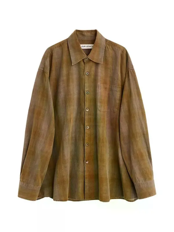Our Legacy Borrowed Checked-pattern Shirt - Brown
