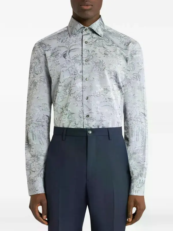 Etro Jacquard Floral Paisley Shirt - Grey