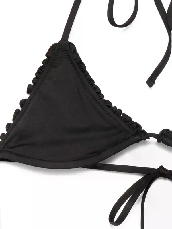 Frankies Bikinis Nick Ruffled Bikini Top - Black