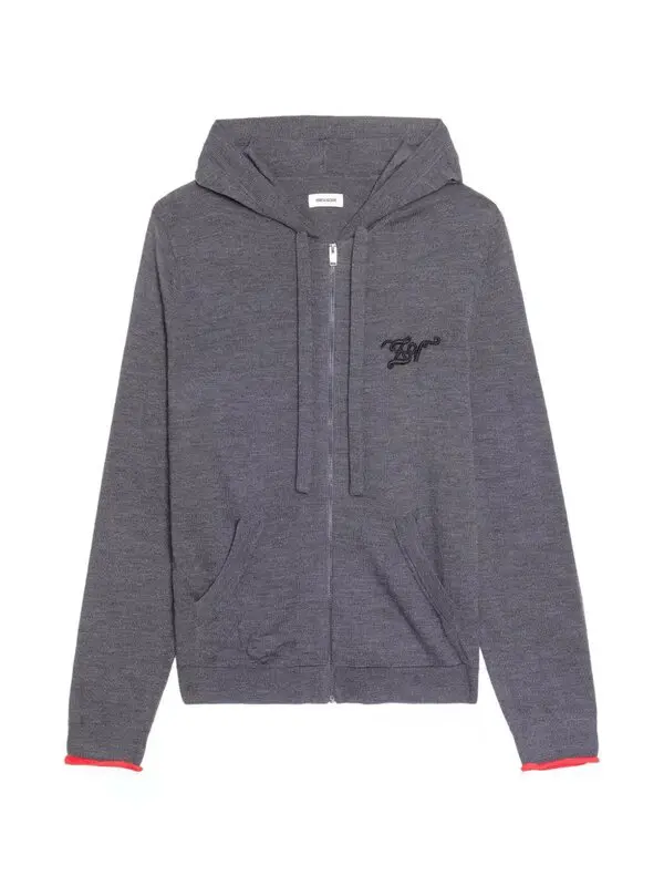 Zadig&Voltaire Hooded Zip Up Sweatshirt With Double Cuffs