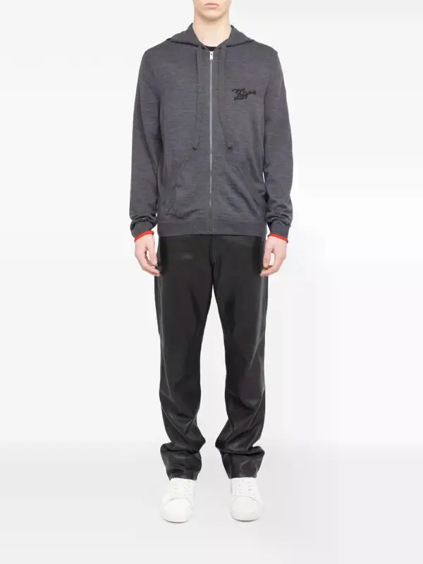 Zadig&Voltaire Hooded Zip Up Sweatshirt With Double Cuffs