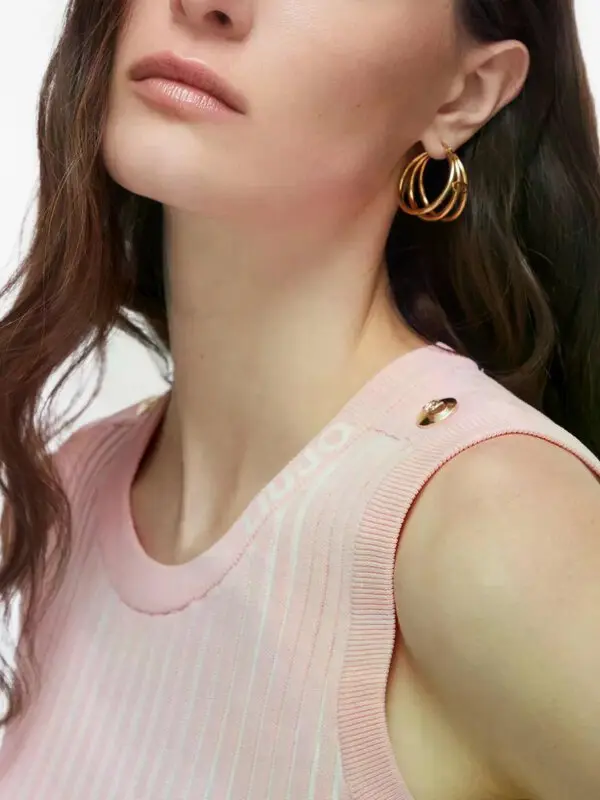 Liu Jo Two-tone Ribbed Knit Tank Top - Pink