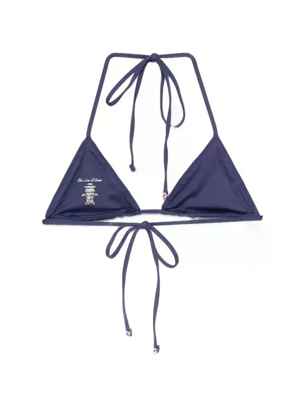 Frankies Bikinis Nick Floral-embellished Triangle Bikini Top