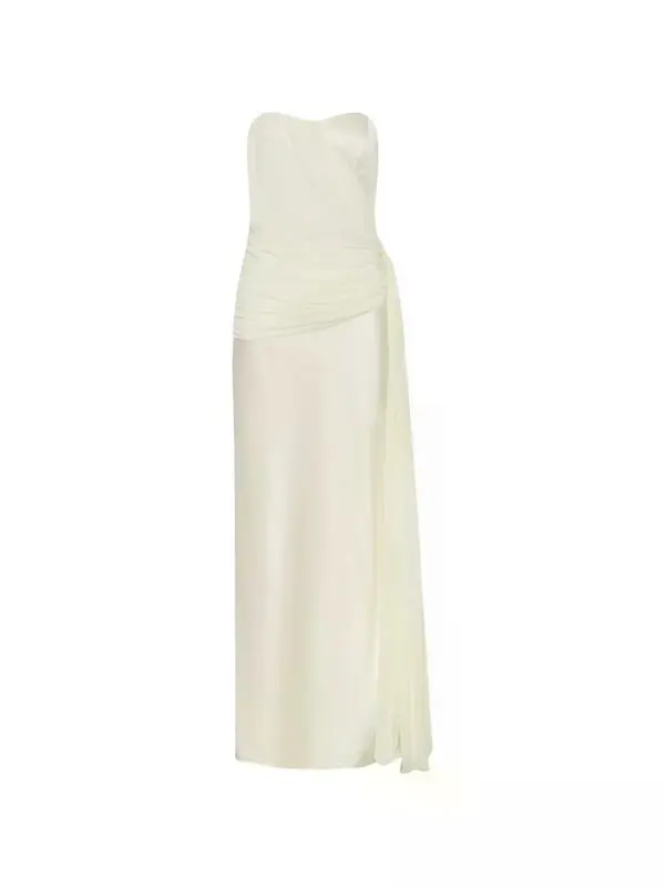 NICHOLAS Milena Draped Maxi Dress - Neutrals