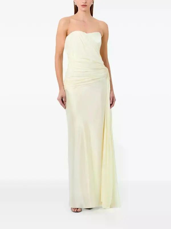 NICHOLAS Milena Draped Maxi Dress - Neutrals