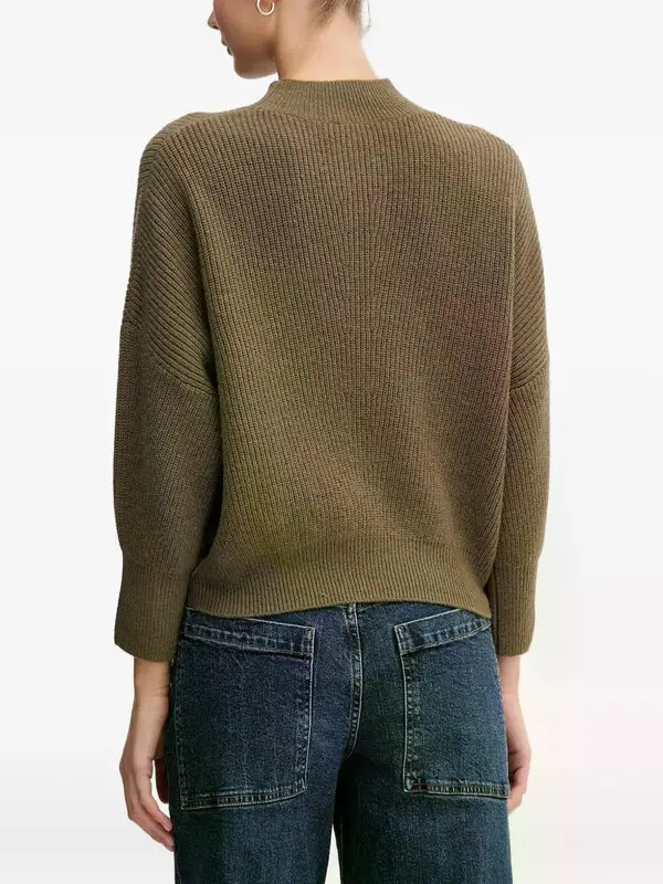 OUI Funnel Neck Ribbed Knit Sweater
