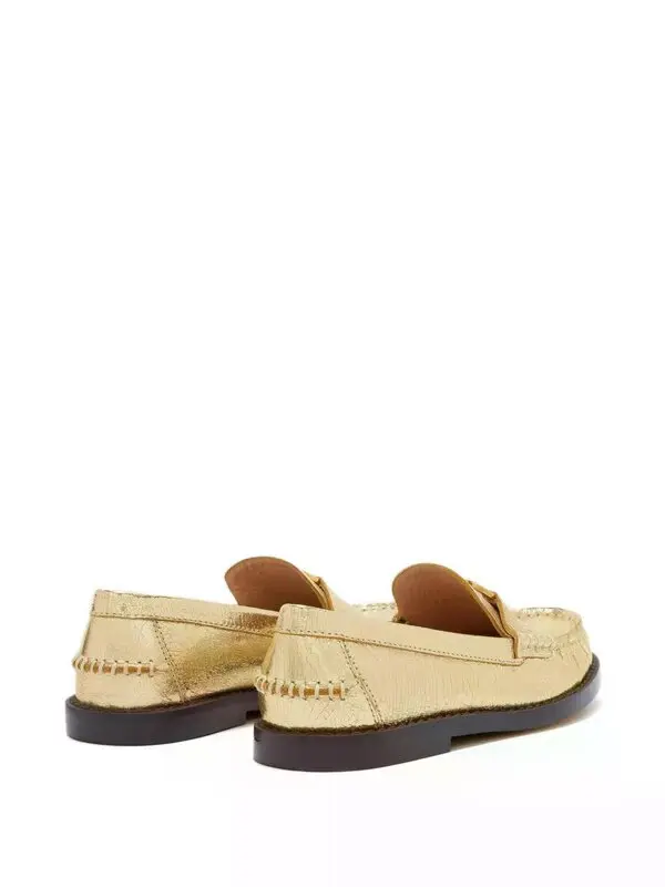 ODISSI Kali Decorative Leather Loafers - Gold