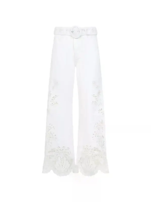 Farm Rio Wide Leg Embroidered Pants