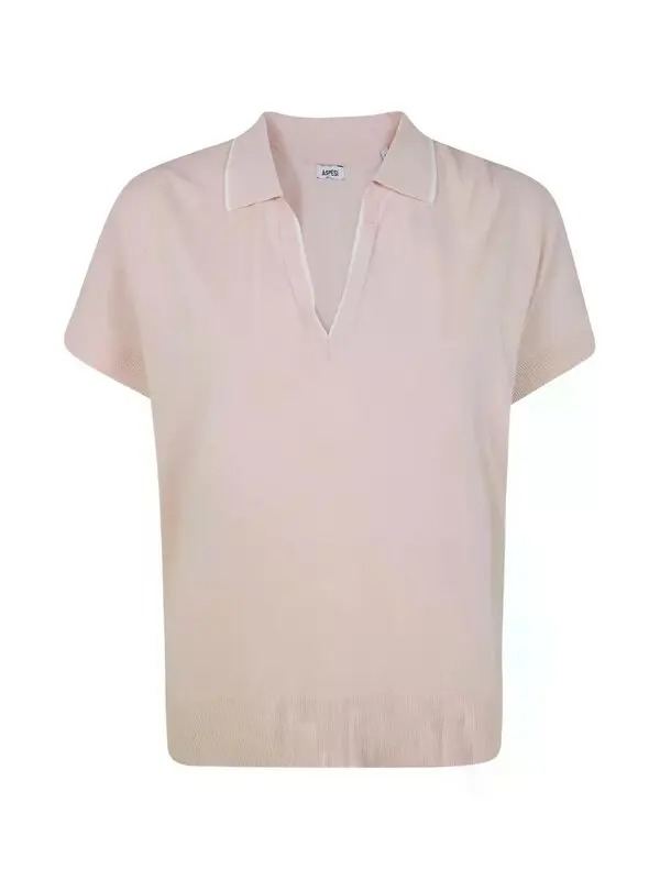 Aspesi Contrast-trim V-neck Top - Pink
