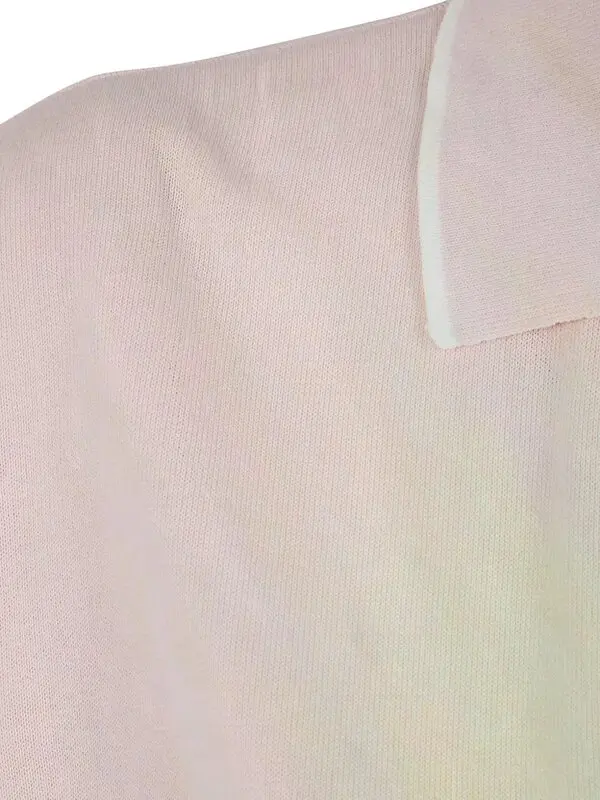 Aspesi Contrast-trim V-neck Top - Pink
