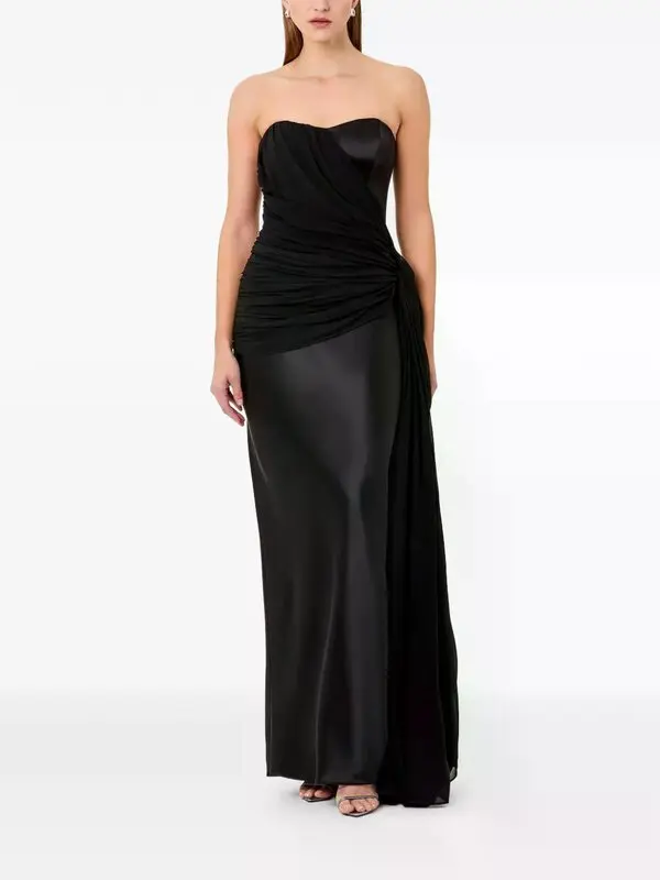 NICHOLAS Milena Draped Maxi Dress - Black
