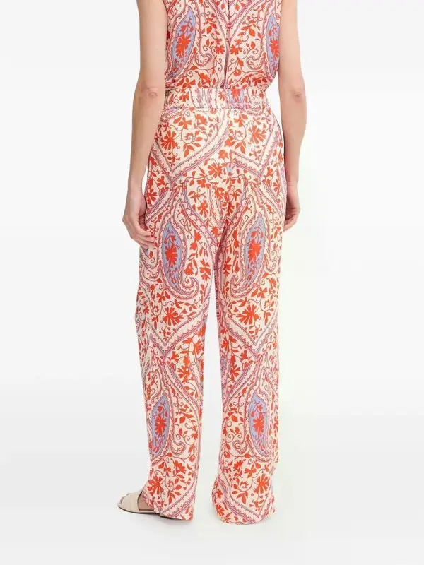MARC AUREL Floral Print Drawstring Trousers