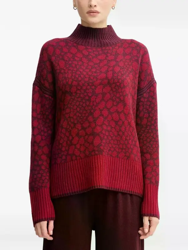 MARC AUREL Patterned Funnel-neck Sweater