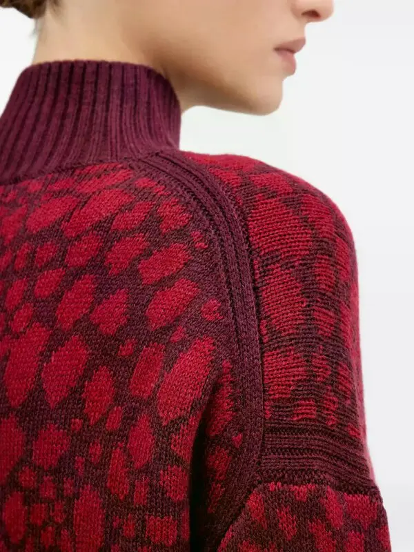 MARC AUREL Patterned Funnel-neck Sweater