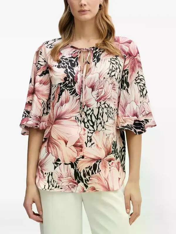 Joseph Ribkoff Floral Ruffled Blouse