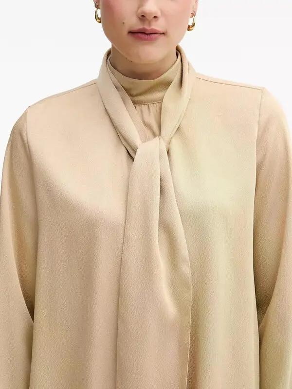 MARC AUREL Tie Neck Midi Dress