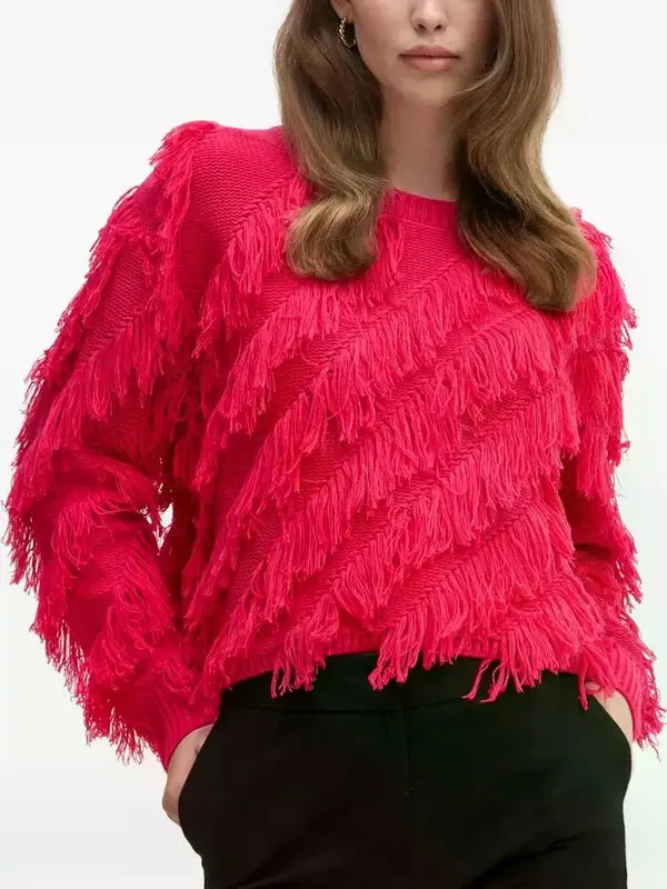 OUI Fringed Sweater - Red
