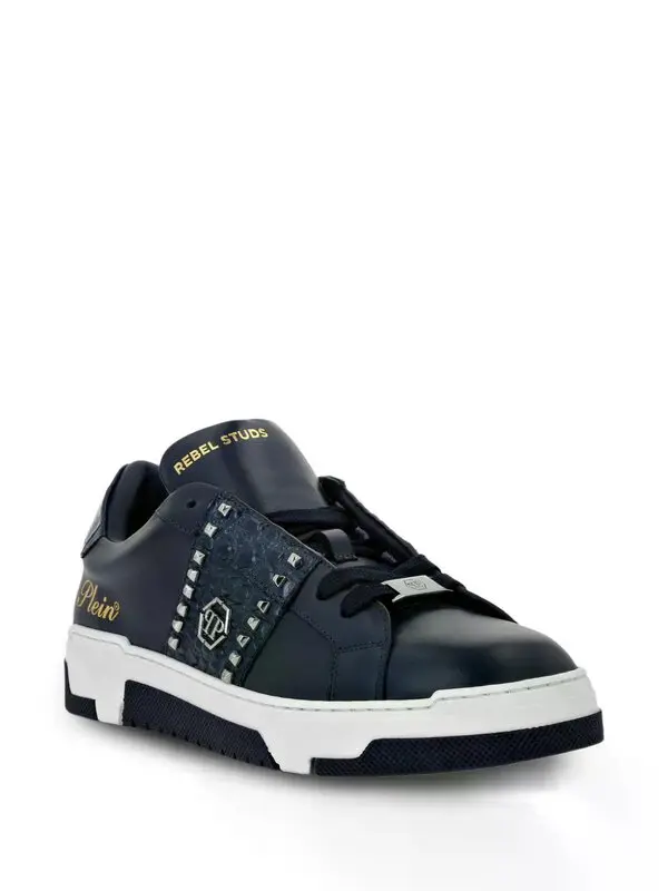 Philipp Plein Leather Sneakers - Blue