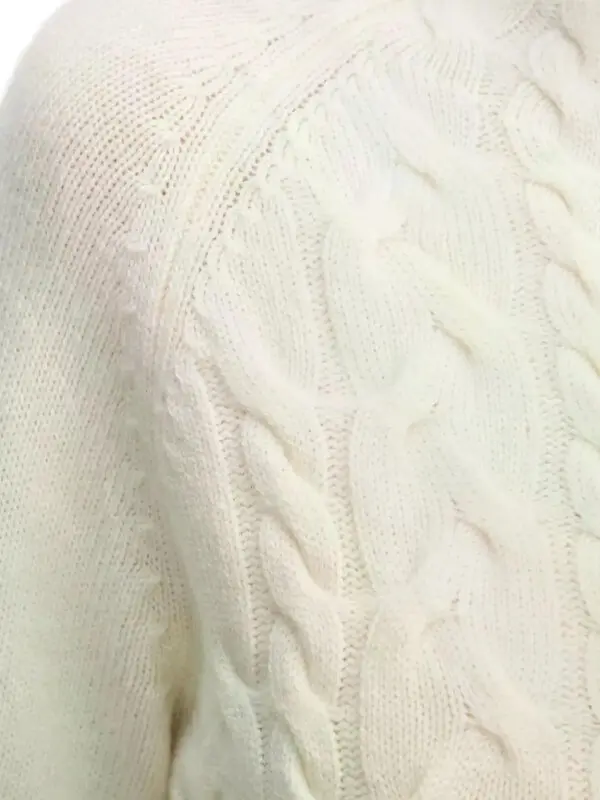 BENETTON Cable-knit Roll-neck Sweater