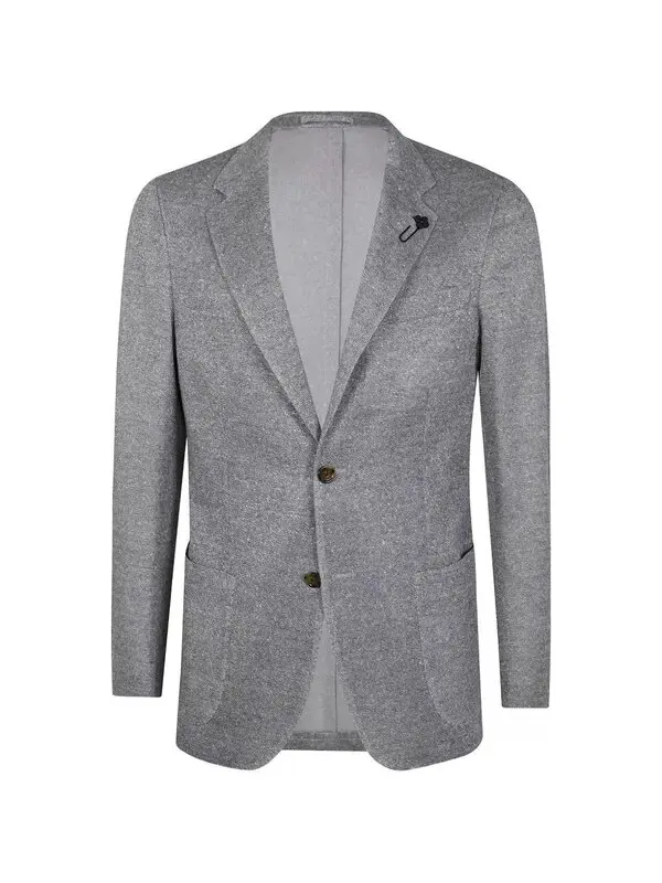 LARDINI Flower-pin Blazer - Grey