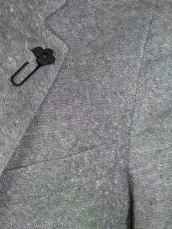 LARDINI Flower-pin Blazer - Grey