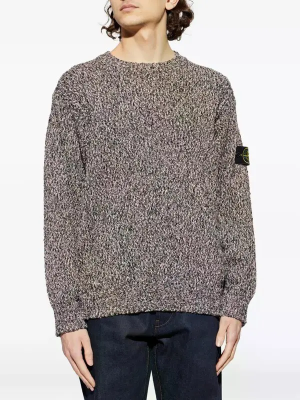 Stone Island Logo-patch Crew-neck Sweater - Neutrals