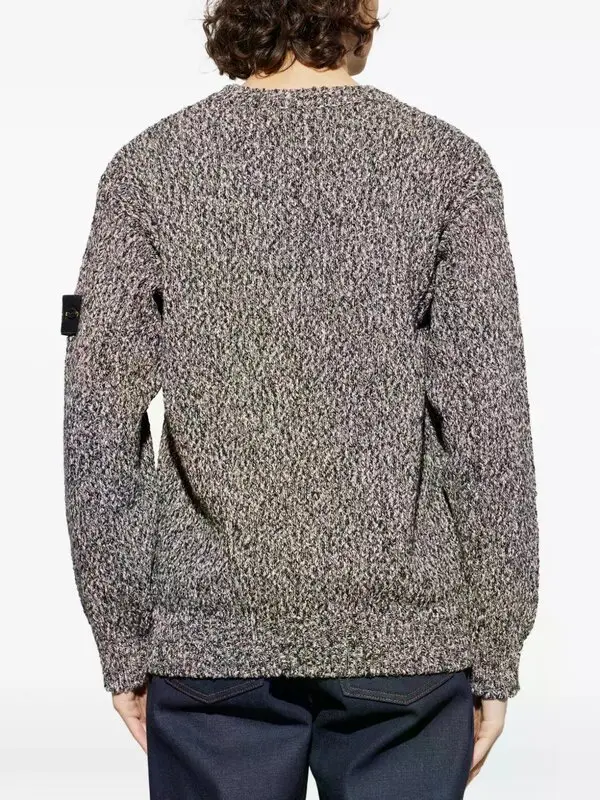 Stone Island Logo-patch Crew-neck Sweater - Neutrals