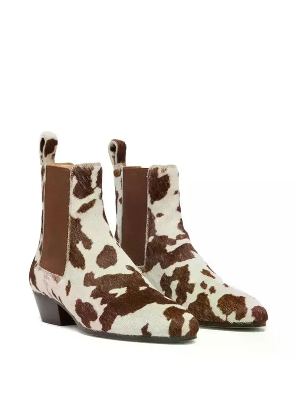 ODISSI Ella Cow Print Ankle Boots