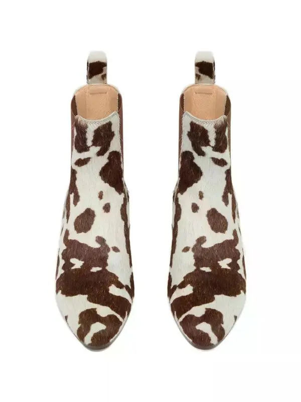 ODISSI Ella Cow Print Ankle Boots