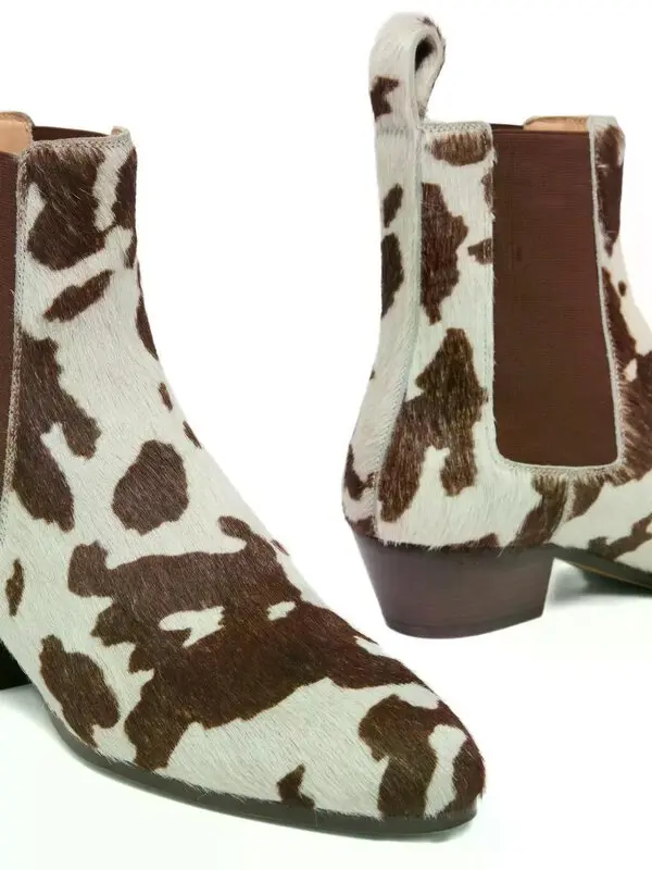 ODISSI Ella Cow Print Ankle Boots