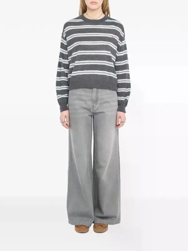 Zadig&Voltaire Swapy" Striped Cashmere Sweater - Grey
