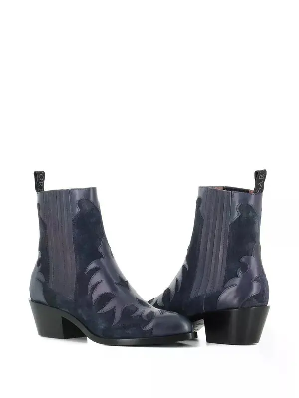 Sartore Flame-appliqué Leather Boots