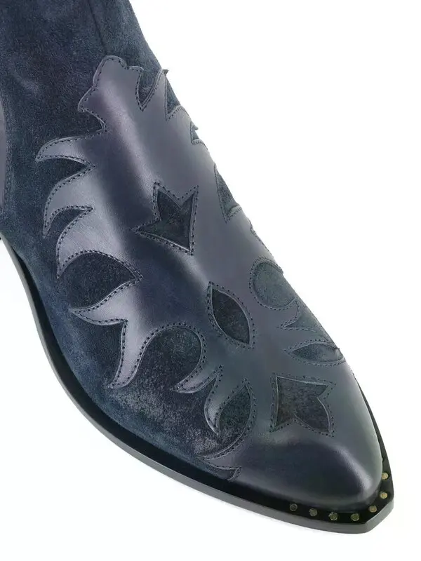 Sartore Flame-appliqué Leather Boots