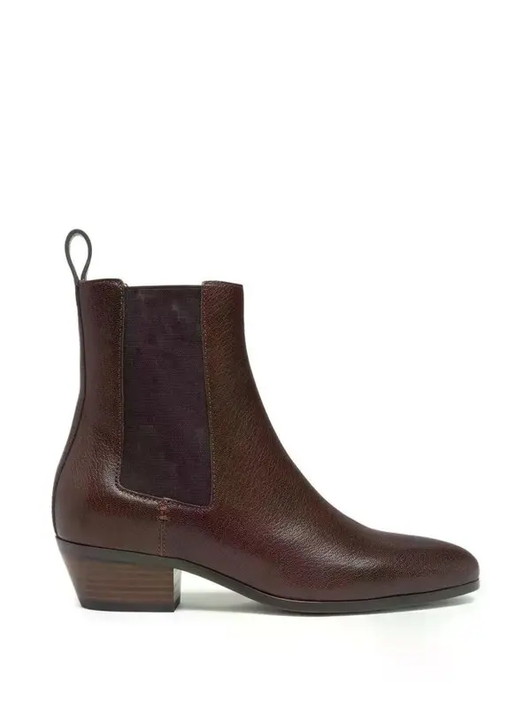 ODISSI Ella Leather Ankle Boots - Brown