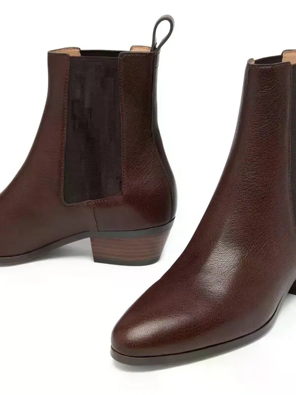 ODISSI Ella Leather Ankle Boots - Brown