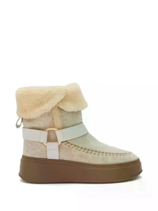 ODISSI Harnessed Felt Boots - Neutrals