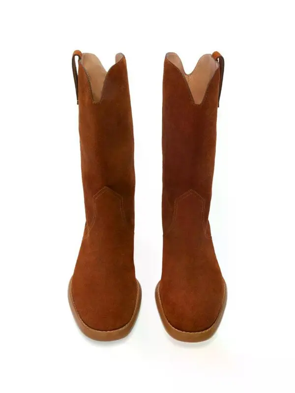 ODISSI Suede Cowboy Boots - Brown
