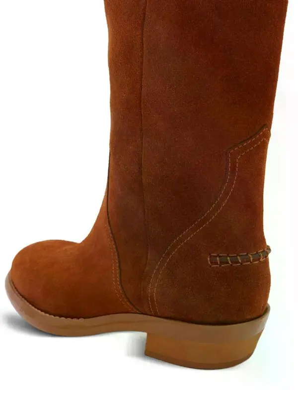 ODISSI Suede Cowboy Boots - Brown