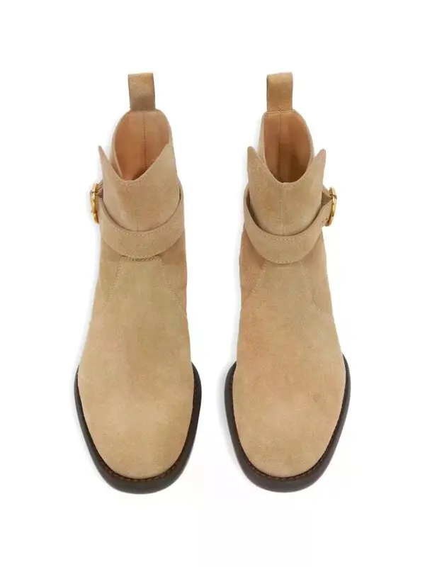 ODISSI Ornella Suede Ankle Boots - Neutrals