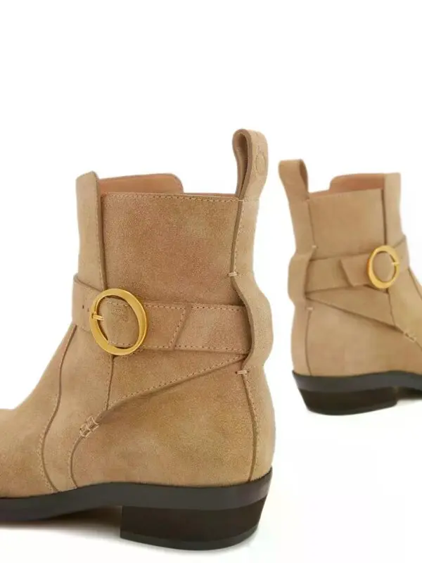 ODISSI Ornella Suede Ankle Boots - Neutrals