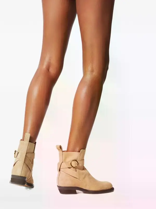 ODISSI Ornella Suede Ankle Boots - Neutrals
