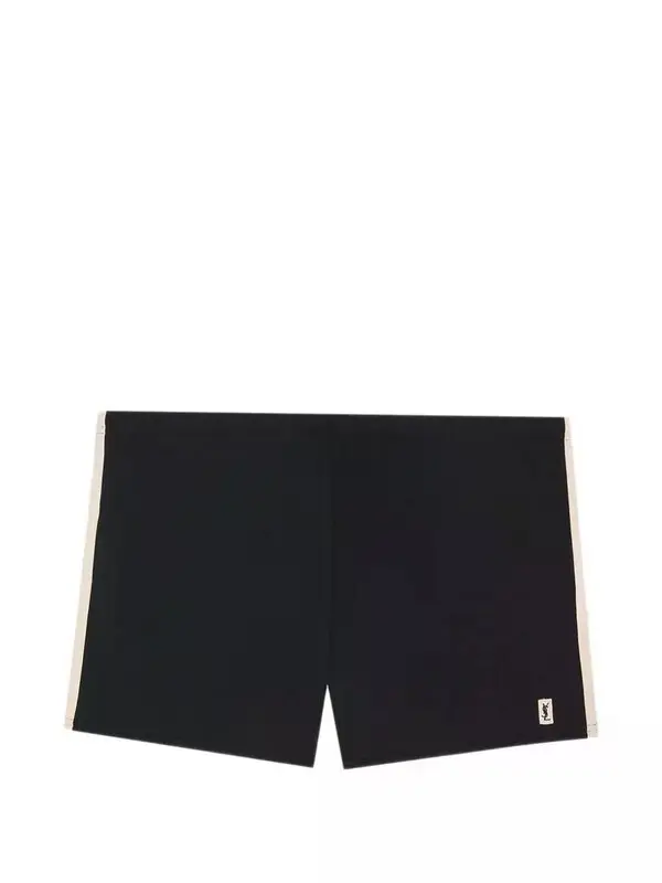 Saint Laurent Stripe Swim Shorts - Black