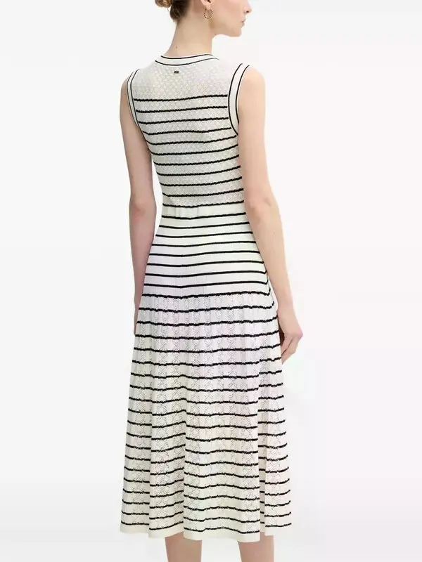 GAUDI Striped Button Midi Dress